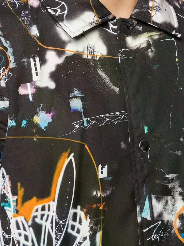 Comme Des Garçons Abstract Print Shirt Jacket - Black