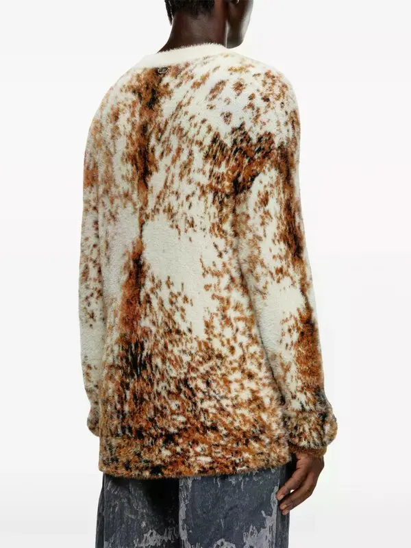 DIESEL® Brushed Pullover With All-over Speckled Detailing - Neutrals