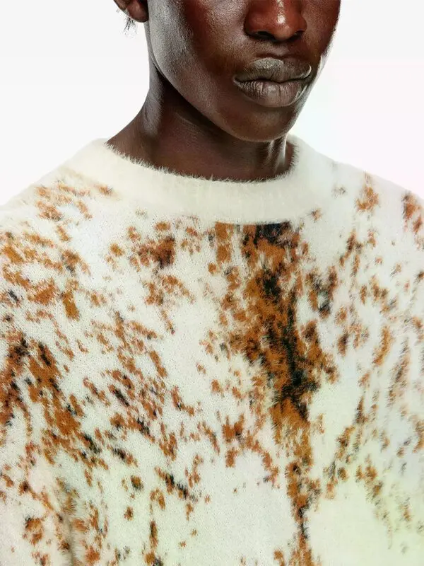 DIESEL® Brushed Pullover With All-over Speckled Detailing - Neutrals