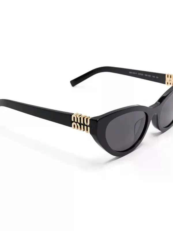 Miu Miu Logo-plaque Sunglasses - Black