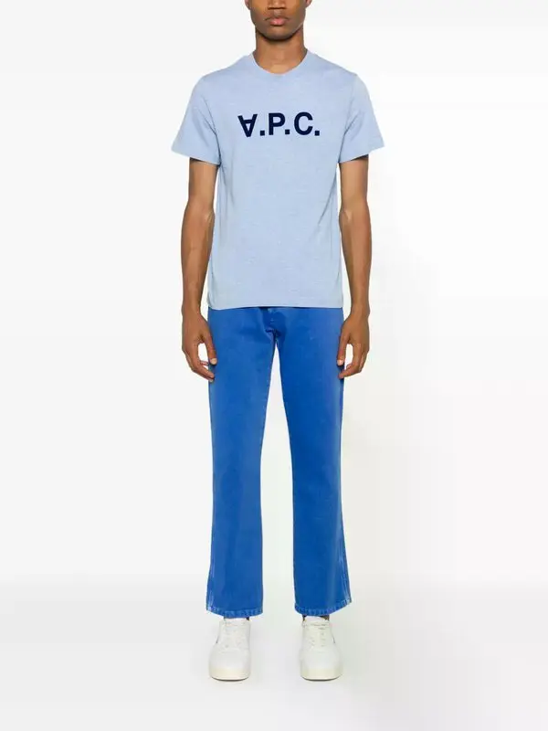 A.p.c. Flocked-logo Cotton T-shirt