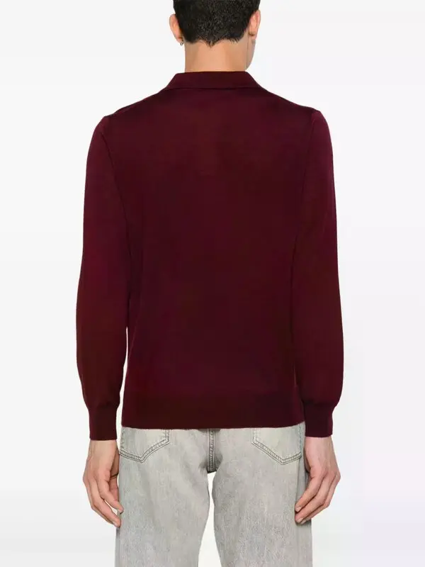 Canali Merino Wool Polo Shirt - Red