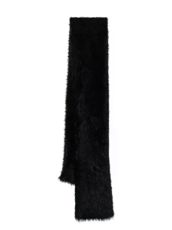 MARINE SERRE Crescent Moon-embroidered Scarf - Black