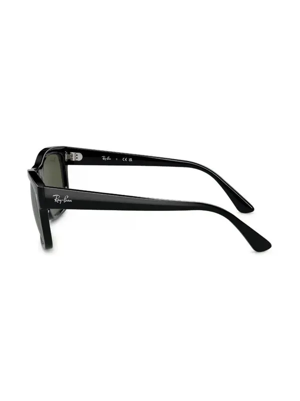 Ray-ban Logo-plaque Square-frame Sunglasses - Black