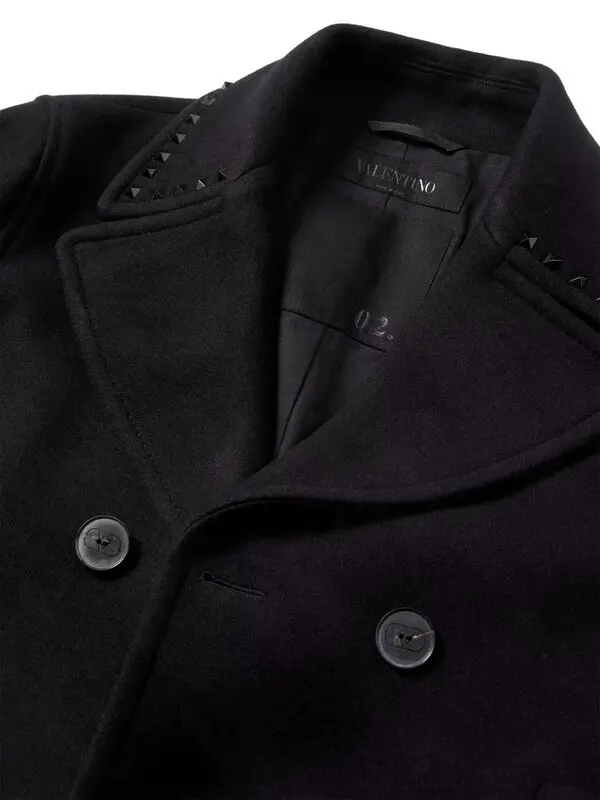Valentino Garavani Studded Wool Pea Coat