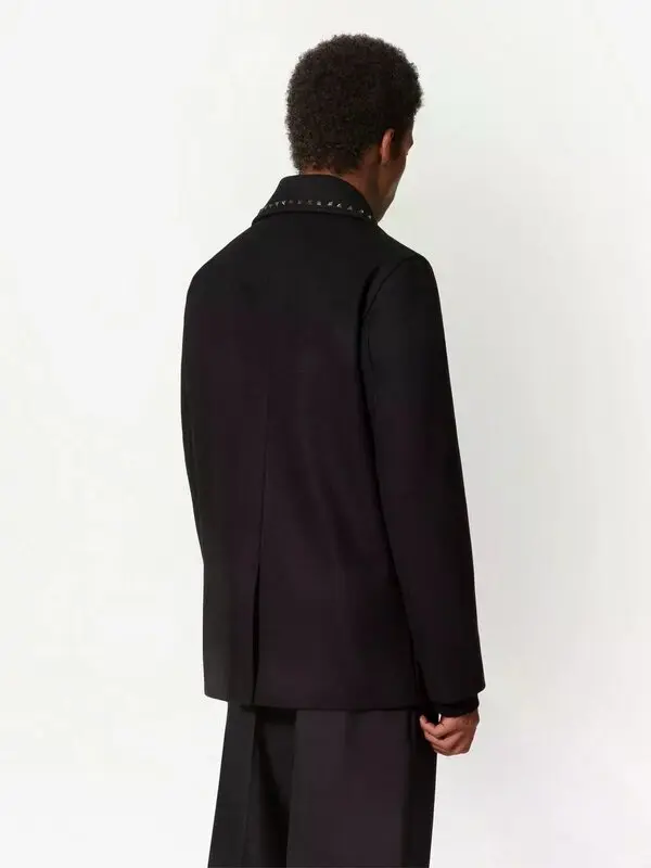 Valentino Garavani Studded Wool Pea Coat