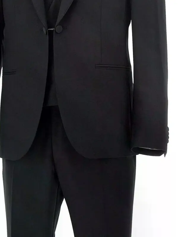 Corneliani Satin-trim Three-piece Suit - Black