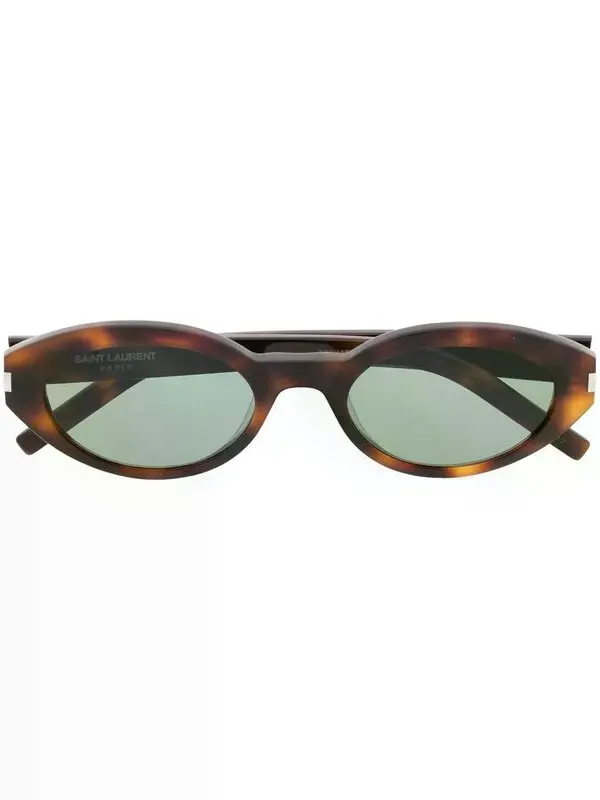 Saint Laurent Oval-frame Tortoiseshell-effect Sunglasses - Brown