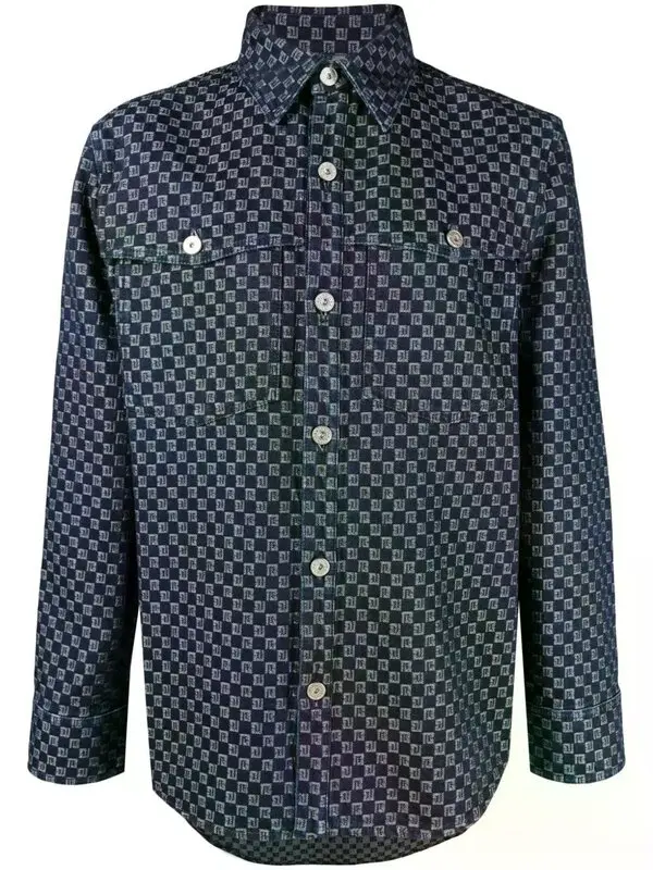 Balmain Monogram-jacquard Denim Shirt