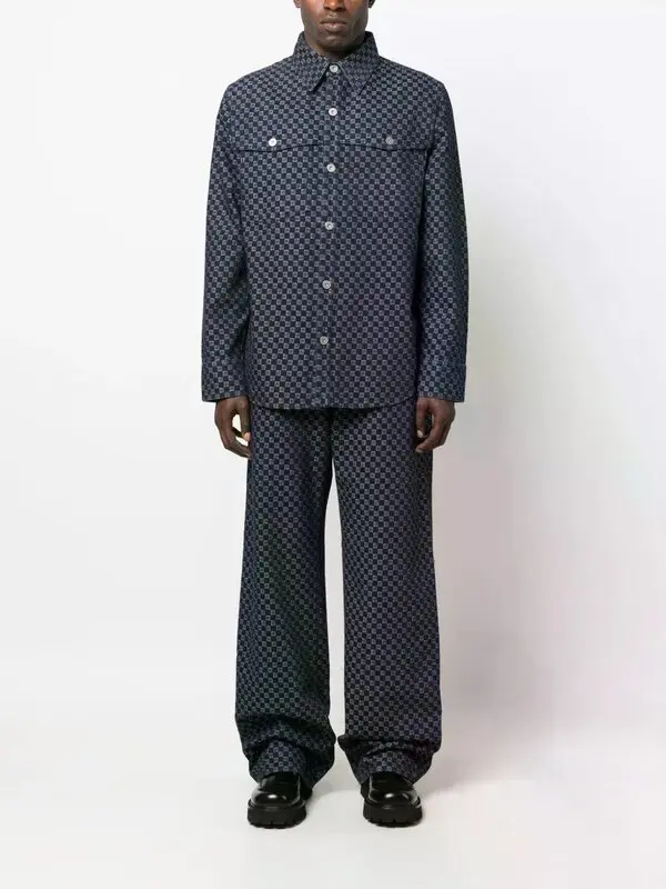 Balmain Monogram-jacquard Denim Shirt
