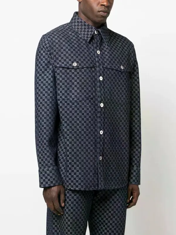 Balmain Monogram-jacquard Denim Shirt