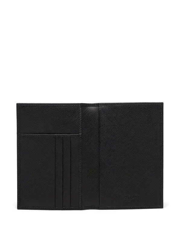 Prada Logo-appliqué Passport Holder - Black