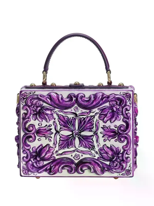 Dolce & Gabbana Floral-embellished Top-handle Bag - Purple
