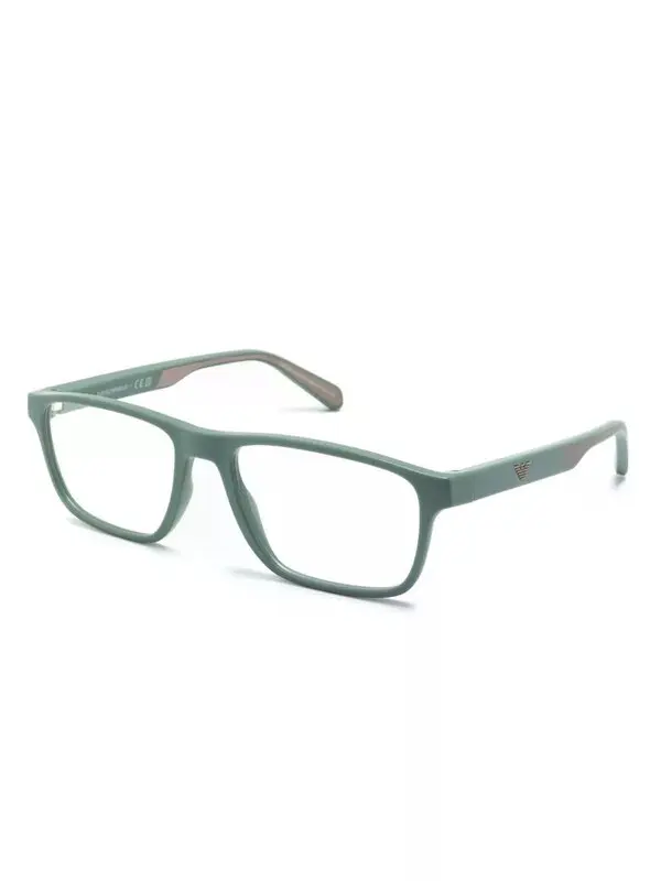 Emporio Armani Rectangle-frame Glasses - Green