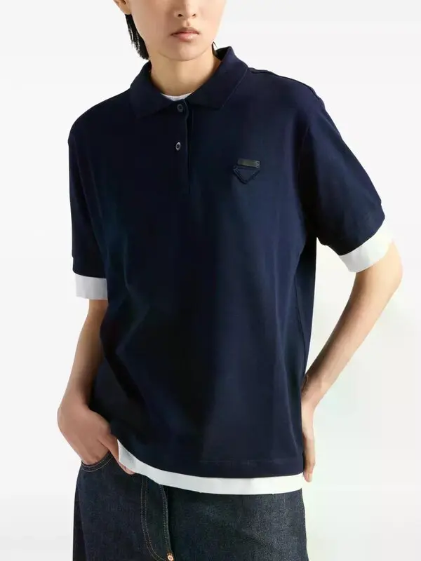 Prada Triangle Logo Polo Shirt