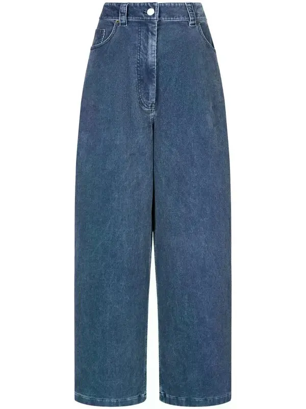 STUDIO TOMBOY Corduroy Wide-leg Trousers - Blue