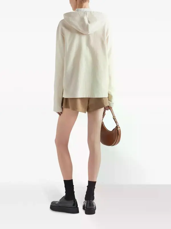 Prada Logo-plaque Hooded T-shirt