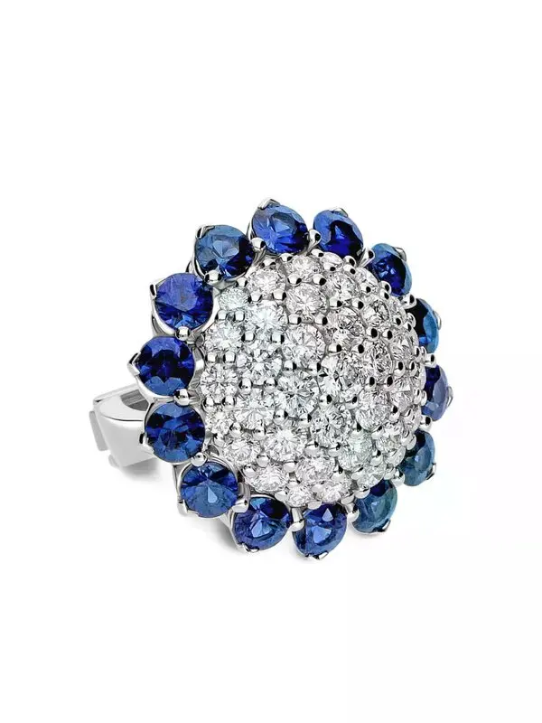 LEO PIZZO 18k White Gold Diamond And Sapphire Earrings