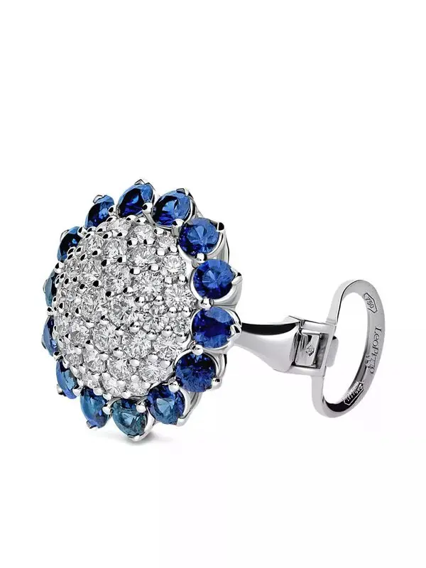 LEO PIZZO 18k White Gold Diamond And Sapphire Earrings
