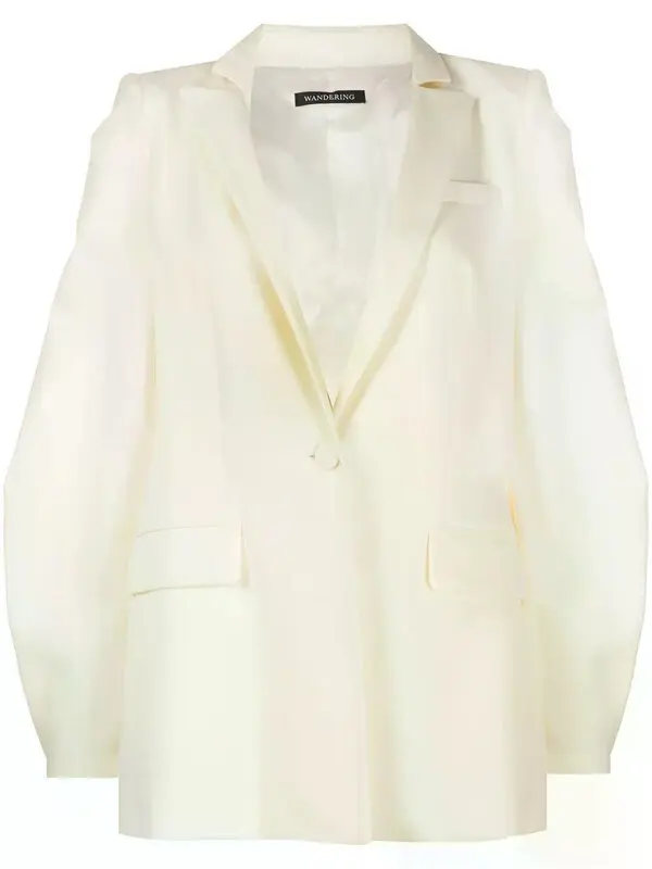 Wandering Balloon-sleeve Virgin Wool Blazer - Neutrals