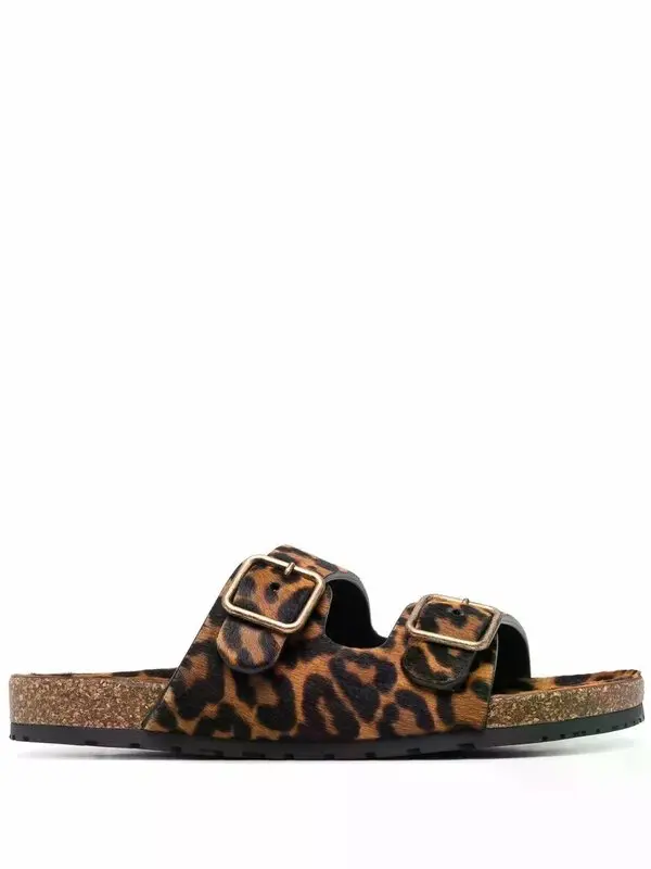 Saint Laurent Leopard-print Buckle Sandals