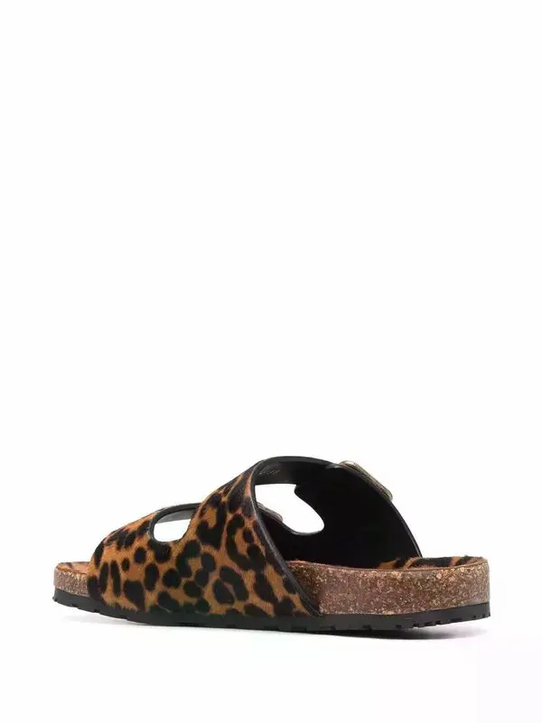 Saint Laurent Leopard-print Buckle Sandals
