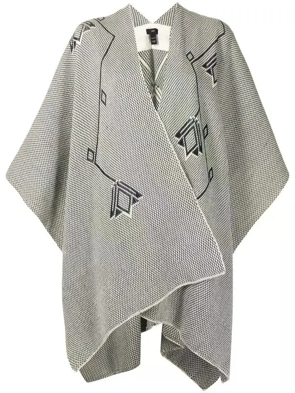 Voz Double V-neck Merino Shawl - Grey