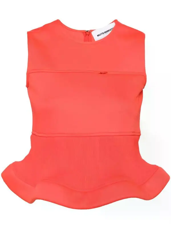 MELITTA BAUMEISTER Peplum Hem Sleeveless Top