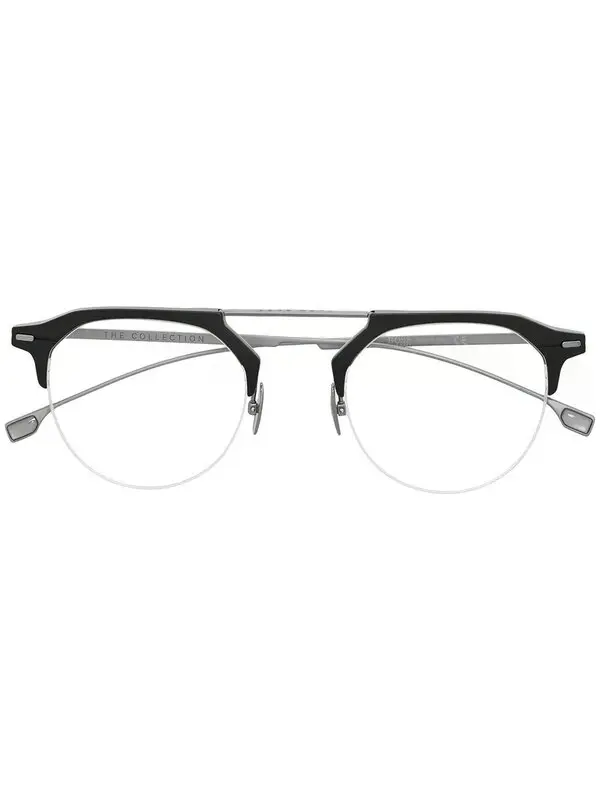 BOSS Geometric-frame Glasses - Silver