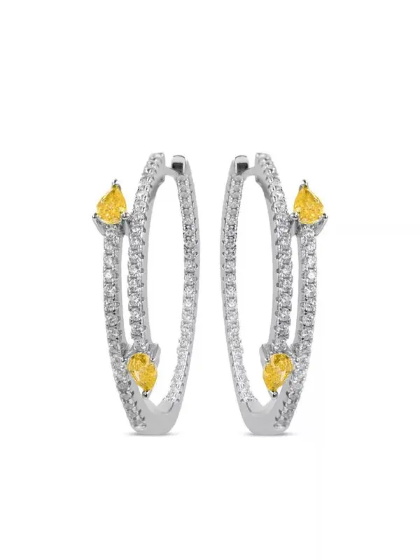 JUWELINA PARIS Starlight Oval Hoop Earrings - Silver