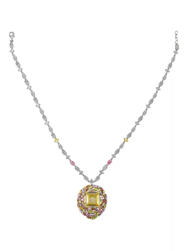 JUWELINA PARIS Dahlia Pendant Necklace - Silver