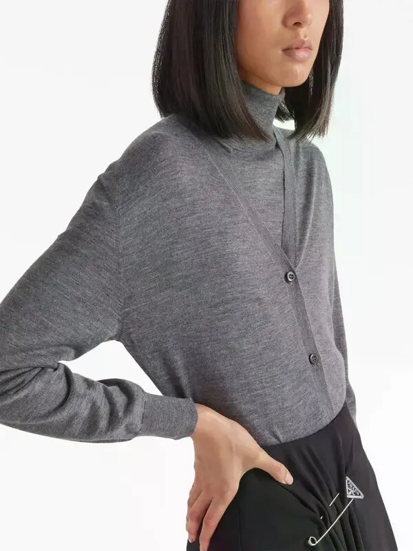 Prada V-neck Wool-cashmere Cardigan