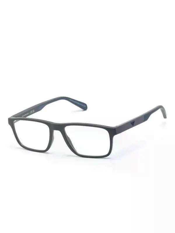 Emporio Armani Logo-plaque Rectangle-frame Glasses