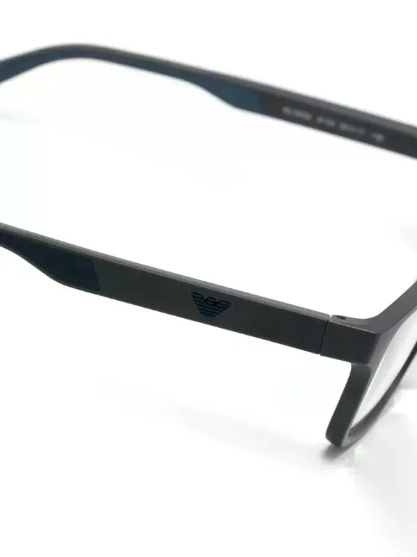 Emporio Armani Logo-plaque Rectangle-frame Glasses