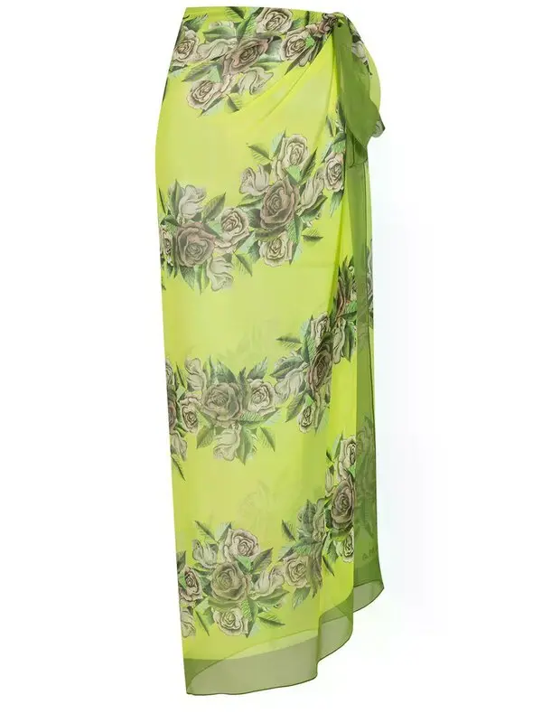 AMIR SLAMA Printed Beach Skirt - Green