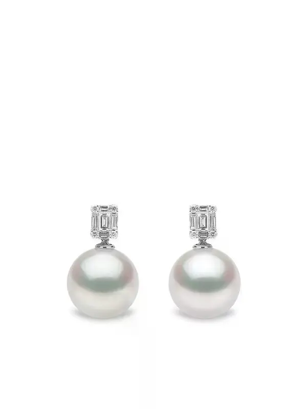 Yoko London 18kt White Gold Starlight South Sea Pearl And Diamond Earrings - Silver
