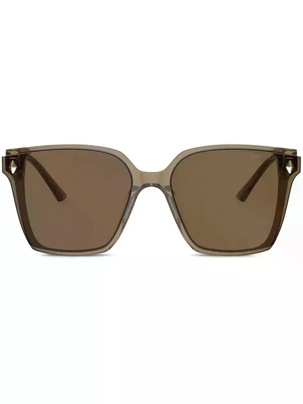 JIMMY CHOO Studded Square Frame Sunglasses - Brown