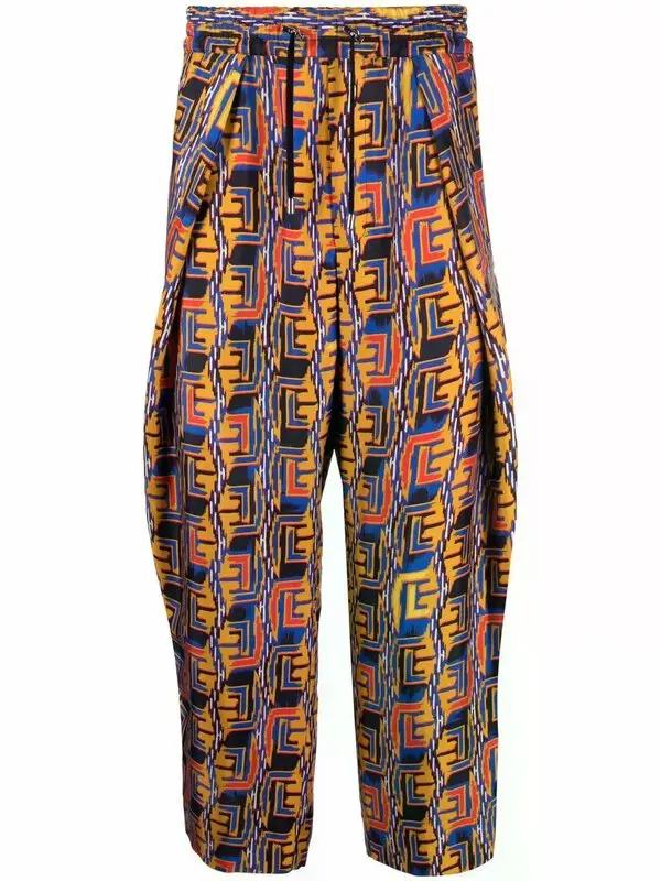 Balmain Graphic-print Cropped Trousers