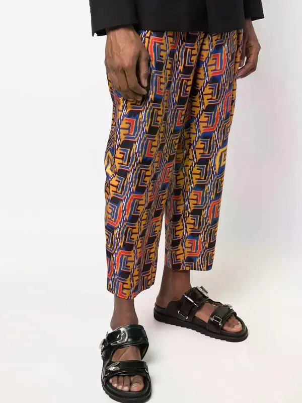 Balmain Graphic-print Cropped Trousers
