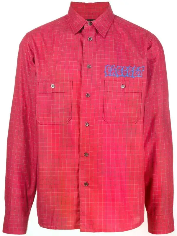 RASSVET Check-pattern Logo-print Shirt