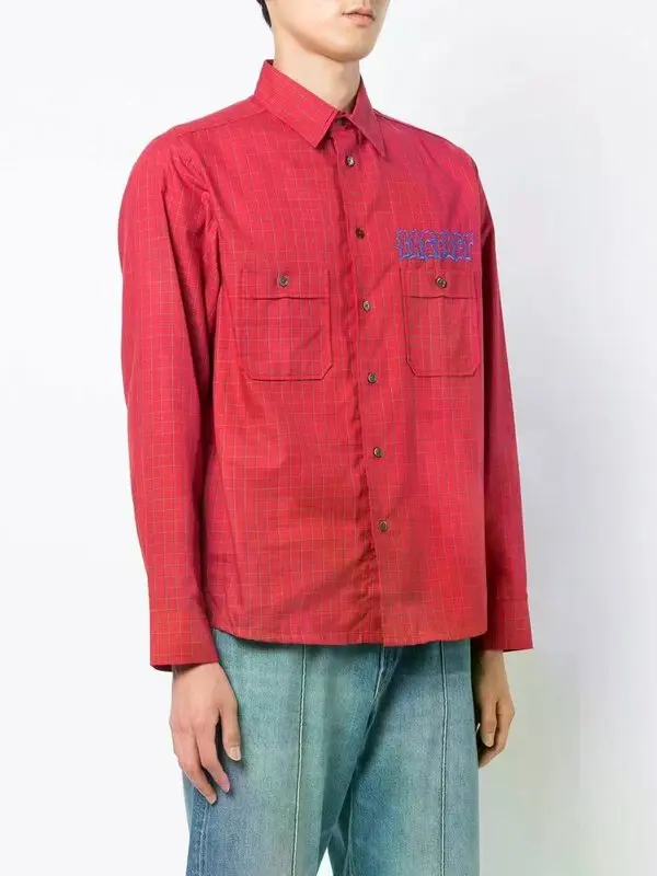 RASSVET Check-pattern Logo-print Shirt