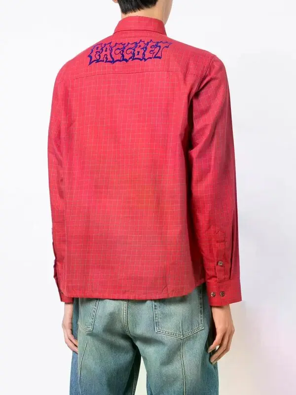 RASSVET Check-pattern Logo-print Shirt