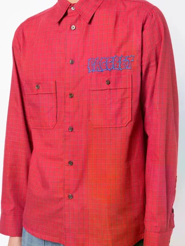 RASSVET Check-pattern Logo-print Shirt