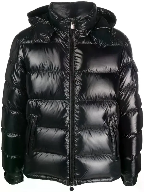 Moncler Maya Zip-up Padded Hooded Jacket - Black