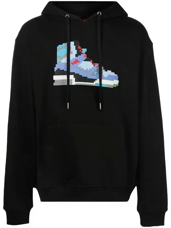 MOSTLY HEARD RARELY SEEN 8-BIT 508 Hi-top Print Cotton Hoodie - Black