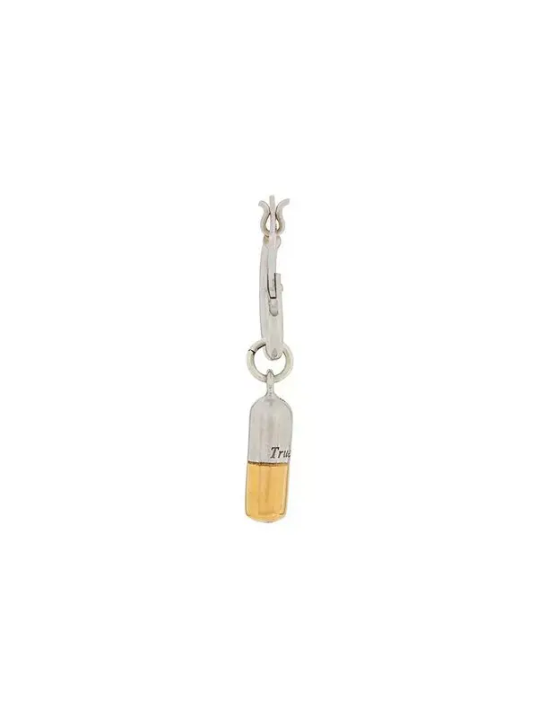TRUE ROCKS Pill Hoop Earring - Silver