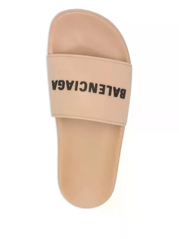 Balenciaga Logo-embossed Pool Slides - Neutrals