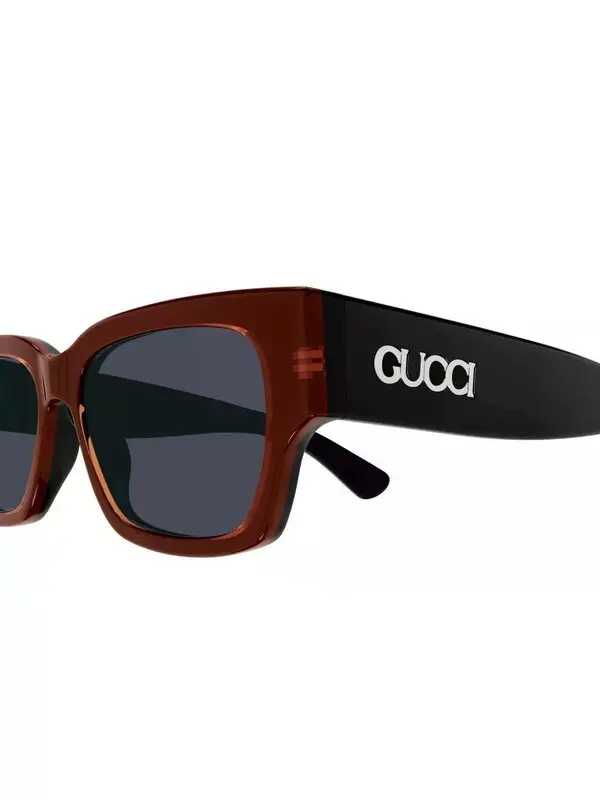Gucci Rectangle-frame Sunglasses - Red