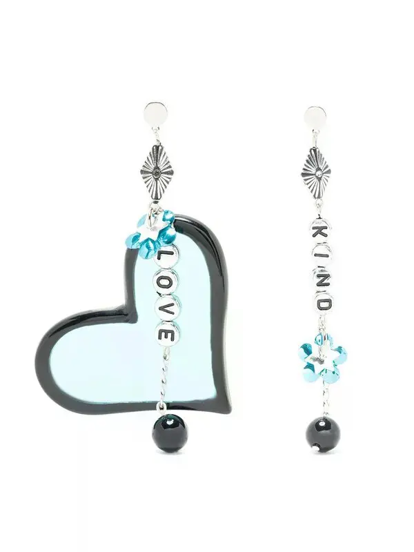 AMIR SLAMA Mismatched Round Cut Earrings - Blue