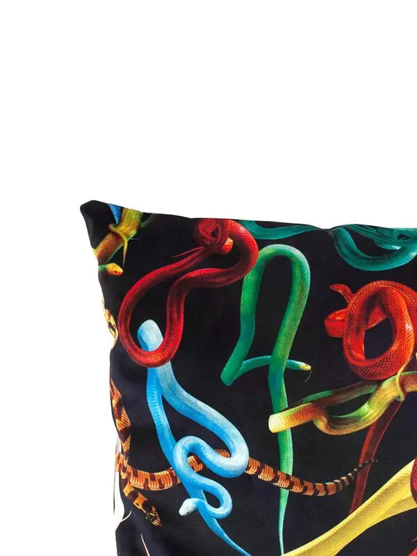 SELETTI Snakes Print Square Cushion